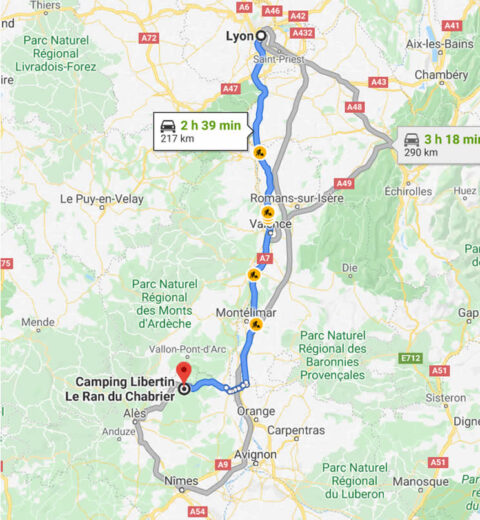 Situation et Accès - Camping le Ran du Chabrier